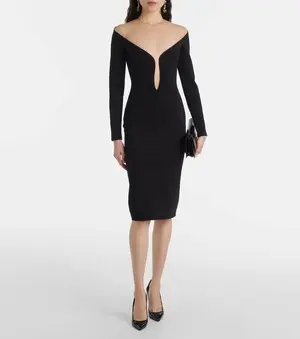 MUGLER Plunge Mini Dress