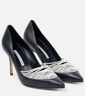 Manolo Blahnik Mareta 90 Leather Pumps