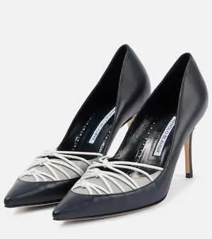 Manolo Blahnik Mareta 90 Leather Pumps