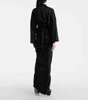 Rick Owens Hollywood Charmeuse Wrap Dress - Black