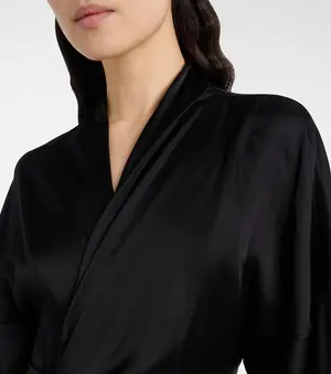 Rick Owens Hollywood Charmeuse Wrap Dress - Black