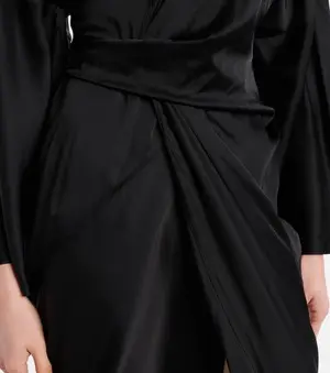 Rick Owens Hollywood Charmeuse Wrap Dress - Black