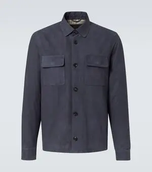 Loro Piana Lowe Suede Overshirt - Blue