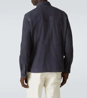 Loro Piana Lowe Suede Overshirt - Blue