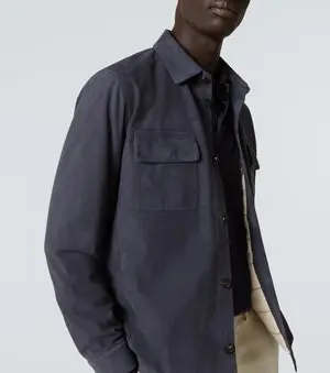 Loro Piana Lowe Suede Overshirt - Blue