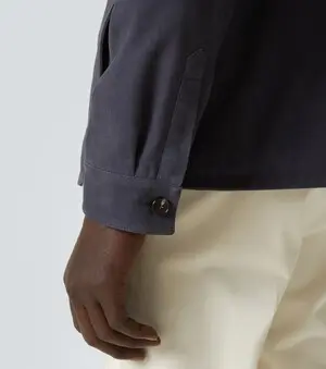 Loro Piana Lowe Suede Overshirt - Blue