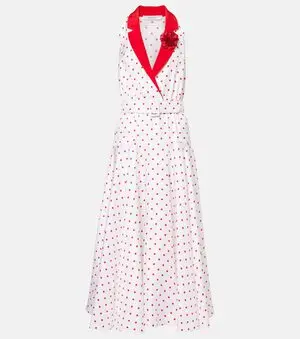 RODARTE Polka-dot Silk Twill Midi Dress - White