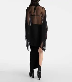 Rick Owens Sheer Silk Chiffon Top