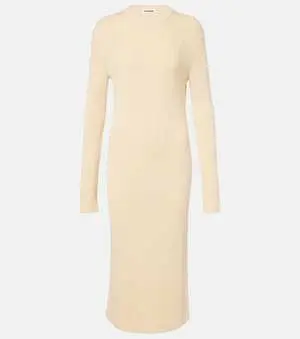 JIL SANDER Wool And Cotton Midi Dress