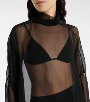 Rick Owens Hollywood Sheer Silk Chiffon Top