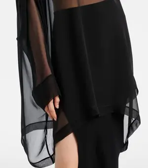 Rick Owens Hollywood Sheer Silk Chiffon Top