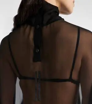 Rick Owens Hollywood Sheer Silk Chiffon Top