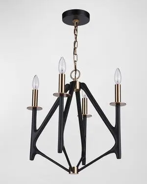 ELLINGTON The Reserve 4-light Foyer Chandelier - Black/satin Brass