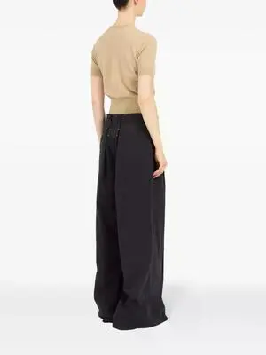 MAISON MARGIELA Four-stitch Logo Palazzo Trousers - Black