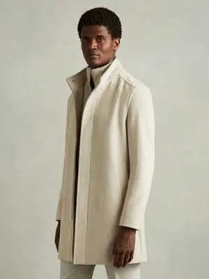REISS Bhule Wool-blend Hybrid Coat
