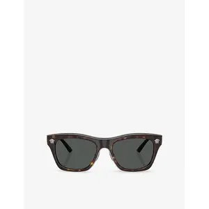 Versace Rectangle-frame Acetate Sunglasses - Brown