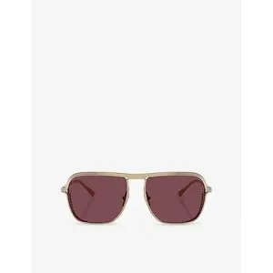 FERRARI Fh1014t Square-frame Metal Sunglasses - Gold