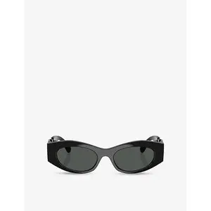 Versace Ve4480u Oval-frame Sunglasses - Black