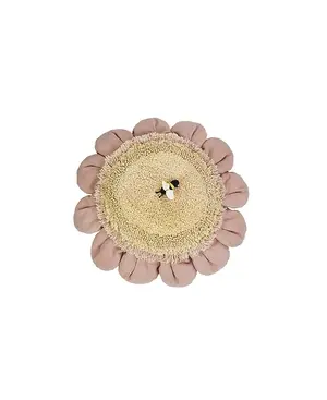 LORENA CANALS Pink Daisy Cushion 2' 4 - Golden/pink/natural/olive