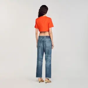 Sandro Crop Top With Gold Buttons