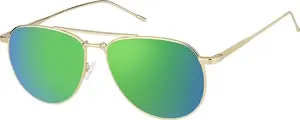 ZENNI Retro Aviator Sunglasses With Stainless Steel Full Rim Frame