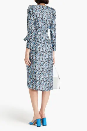 Sandro Wrap-effect Floral-print Silk-twill Midi Dress