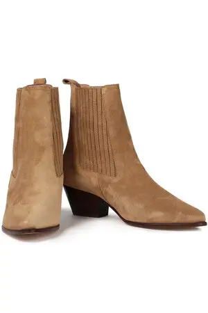 Sandro Suede Ankle Boots - Sand