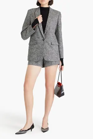 Sandro Houndstooth Wool-blend Bouclé-tweed Blazer