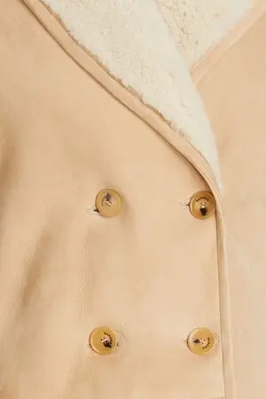 Sandro Double-breasted Shearling Jacket