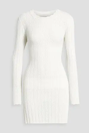 Loulou De Saison Loulou Studio Senty Pointelle-knit Mini Dress - Ivory