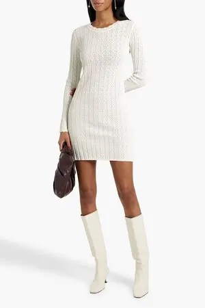 Loulou De Saison Loulou Studio Senty Pointelle-knit Mini Dress
