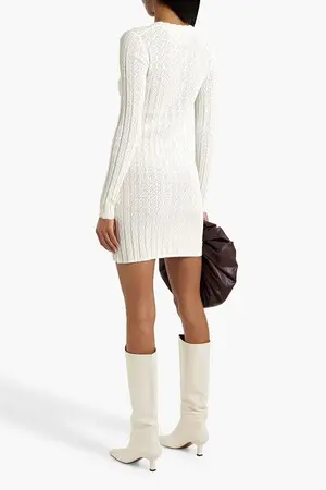 Loulou De Saison Loulou Studio Senty Pointelle-knit Mini Dress