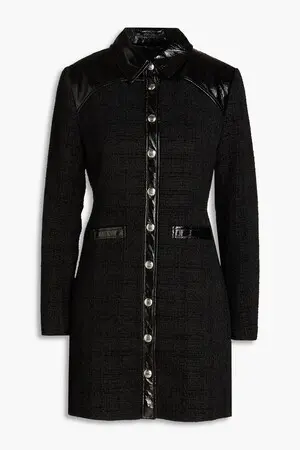 Maje Tweed Shirt Mini Dress