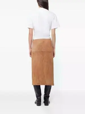 Rabanne Suede Midi Skirt