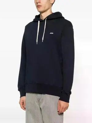AUTRY Logo Embroidered Hoodie - Blue