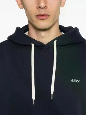 AUTRY Logo Embroidered Hoodie - Blue