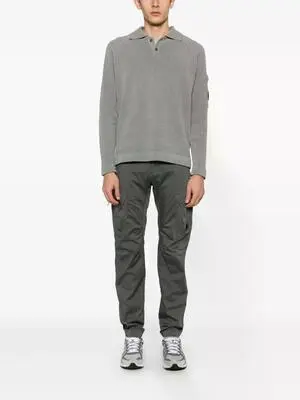 C.P. COMPANY Cotton Chenille Polo Shirt - Grey