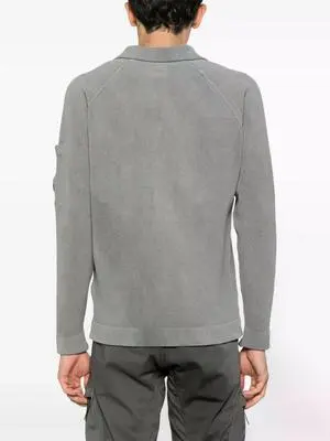 C.P. COMPANY Cotton Chenille Polo Shirt - Grey