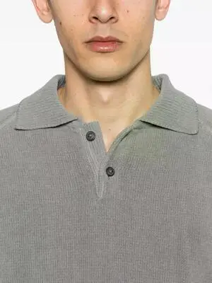 C.P. COMPANY Cotton Chenille Polo Shirt - Grey