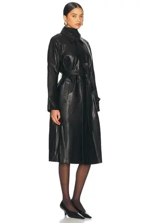Nour Hammour Isolde Leather Trench Coat
