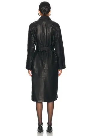 Nour Hammour Isolde Leather Trench Coat