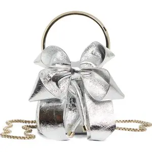 JIMMY CHOO Micro Bon Bon Pouch - Silver/ Light Gold