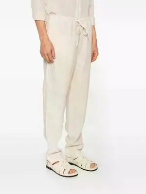 120% Lino Drawstring Waistband Trousers - Neutrals