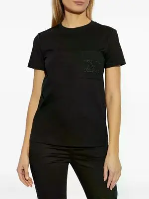 Max Mara Logo-embroidered T-shirt - Black
