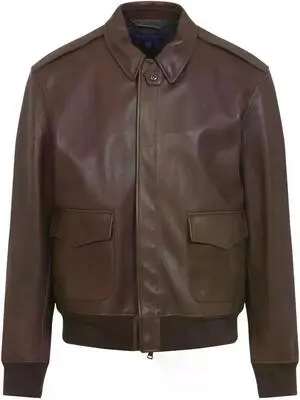 Ralph Lauren Purple Label Zip-up Leather Jacket