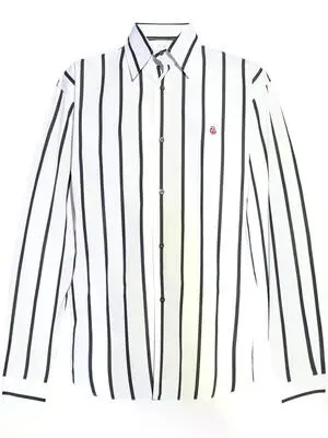 Alexander McQueen Skull Striped Shirt - White