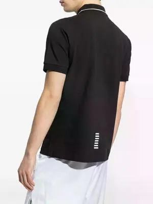 EA7 Piqué-weave Polo Shirt - Black