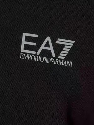 EA7 Piqué-weave Polo Shirt - Black