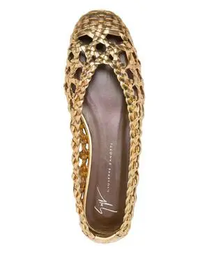 GIUSEPPE ZANOTTI Georgia Cage Ballet Flats - Gold