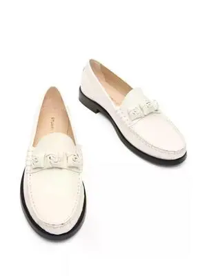 STUART WEITZMAN Leather Loafers - White